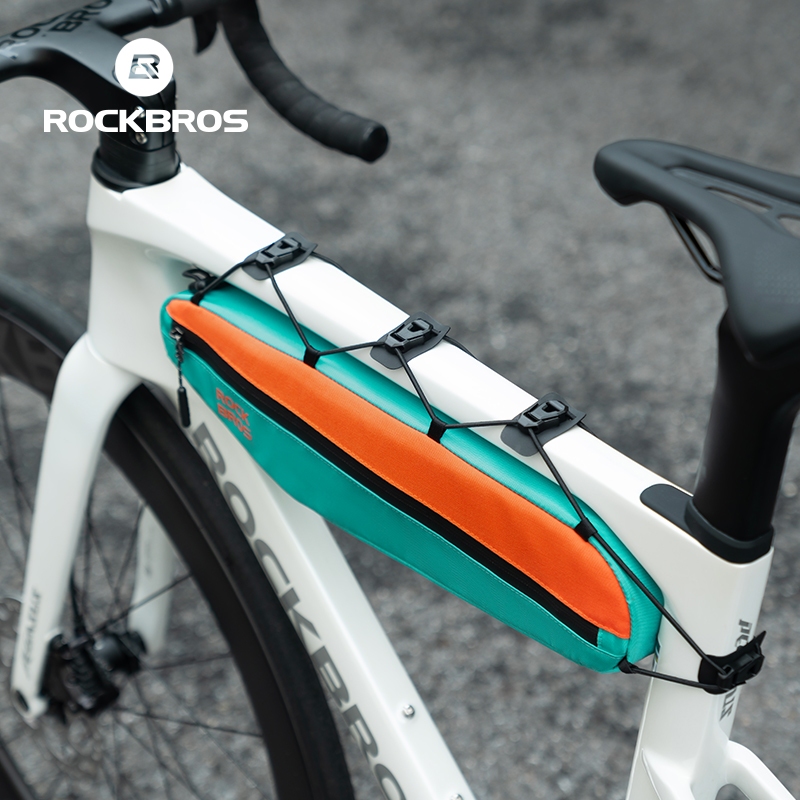 ROCKBROS Bicycle Top Tube Bag 1.4L Capacity Bilateral Zipper Triangle ...