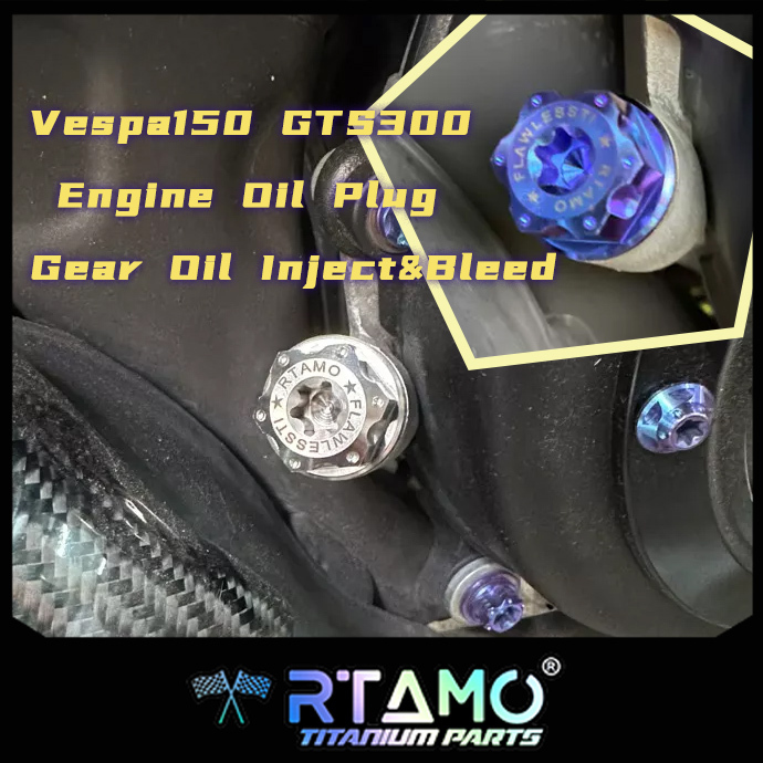 RTAMO Titanium Gr5 Vesp 150 Engine Oil Plug GTS300 Gear Oil Bolt Inject ...