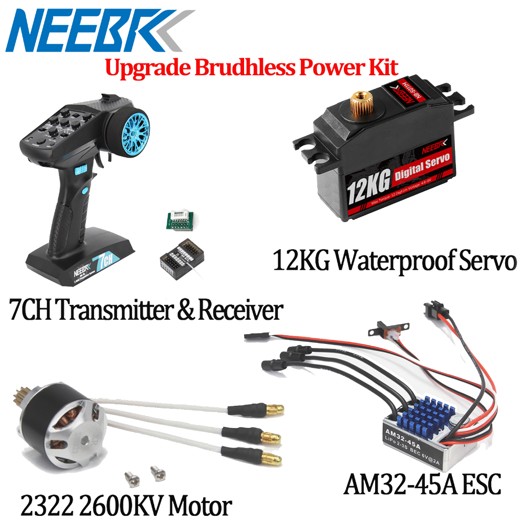 NEEBRC 2322 2600KV Waterproof Brushless Motor AM32 45A Outrunner ESC ...