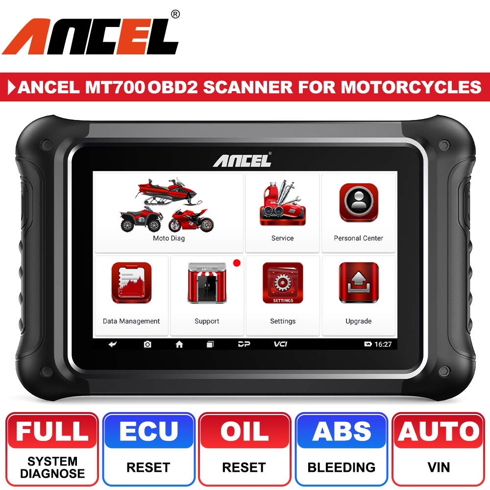 ANCEL MT700 Motorcycle Professional OBD2 Scanner ECU Reset Full System ...