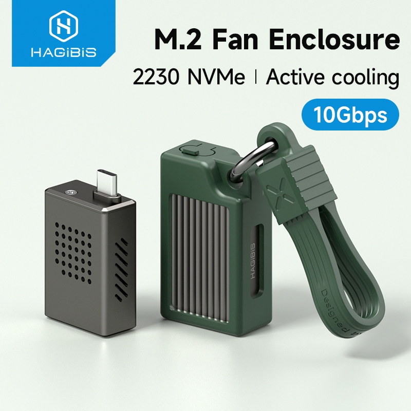 Hagibis 2230 M.2 NVMe SSD Enclosure with Cooling Fan USB 3.2 Gen 2 ...