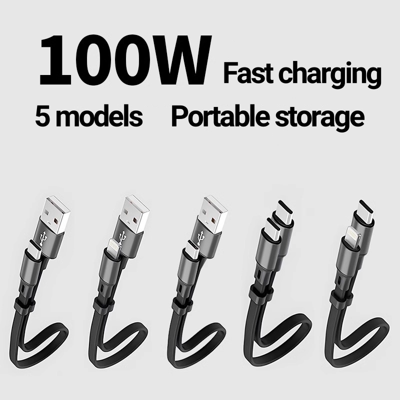 100W Mobile Power Charging Cable Typec Short Version Portable Charging ...