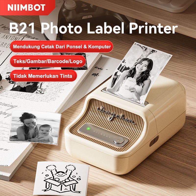 NIIMBOT B21 B1 Inkless Label Printer Portable Bluetooth Thermal Printer ...