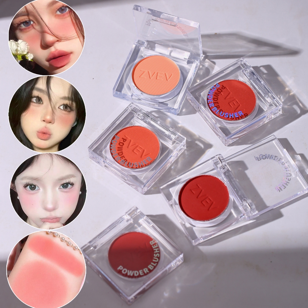 Matte oil control monochrome cheek red plate nude makeup natural blush ...