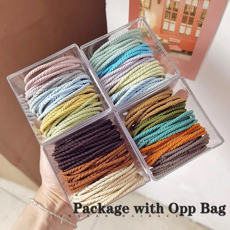 About 50pcs Elastic Korean High Elastic Color Rubber Hair Rope Hair Tie ...