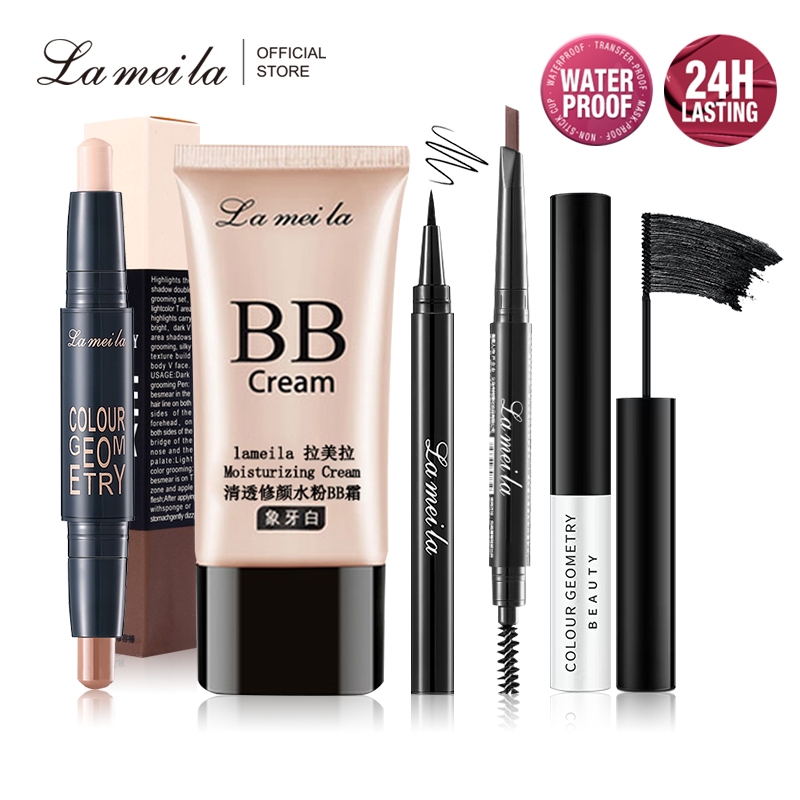 Lameila Makeup Set Bb Cream Contouring Stick Mascara Eyebrow Pencil ...