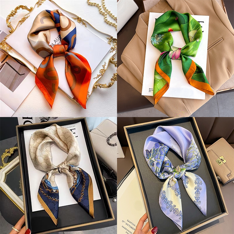 70cm Silk Square Silk Scarf Luxury Fashionable Small Square Scarves ...