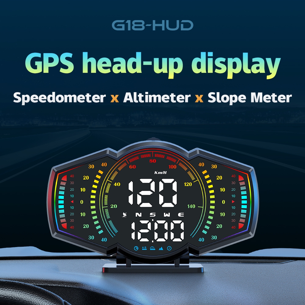 G18 HUD vehicle intelligent display/GPS/speedometer/inclinometer/KMH ...