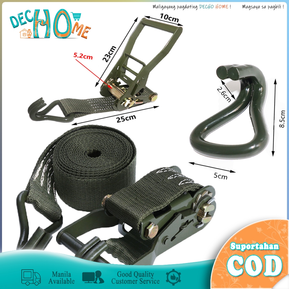 10m Ratchet Strap Tie Down Adjustable Heavy Duty Tie-Down Ratchet Cargo Truck Straps Wire Hook ...