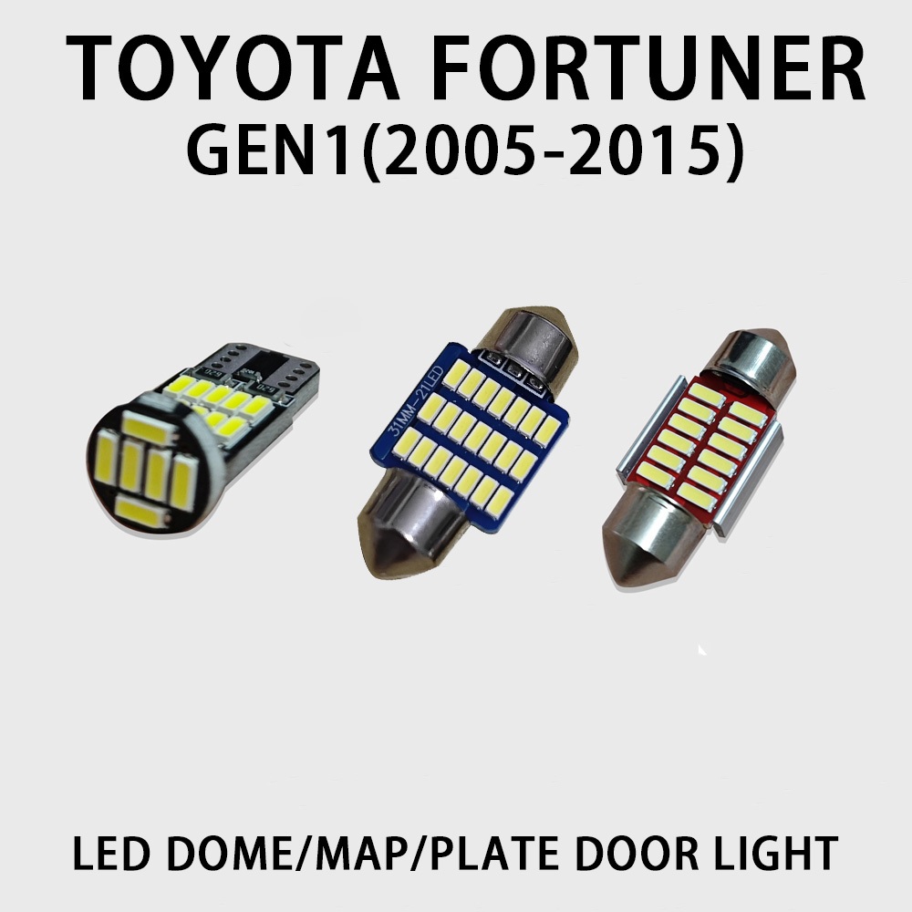 FOR Toyota Fortuner Gen 1 LED Interior Light Dome Map License Plate ...