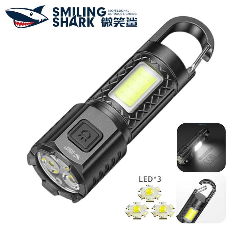 Smiling Shark SD5253 Mini Flashlight Led*3 Super Bright Flash Light ...