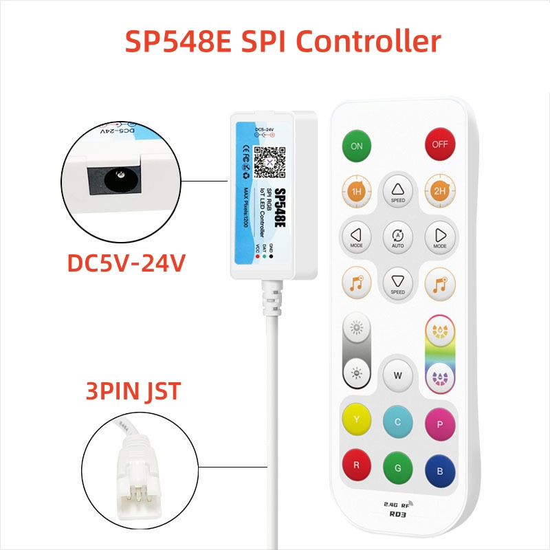 SP548E WiFi Music LED Controller For WS2812b WS2811 Addressable Pixel ...