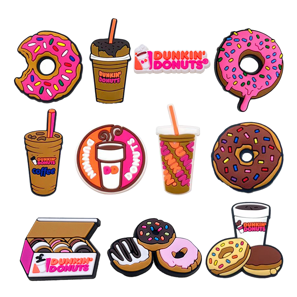 11pcs DUNKIN DONUTS sneakers Charms Sandals Pendant Button Original ...