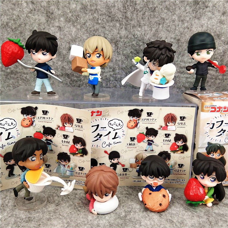 8Pcs/Set 6cm Anime Detective Conan Figure Edogawa Konan Mouri Ran ...