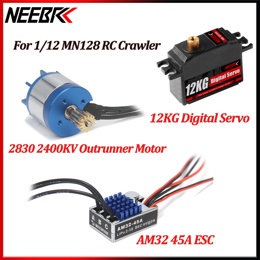 NEEBRC 2830 2400KV Brushless Outrunner Motor AM32 45A ESC 12KG ...