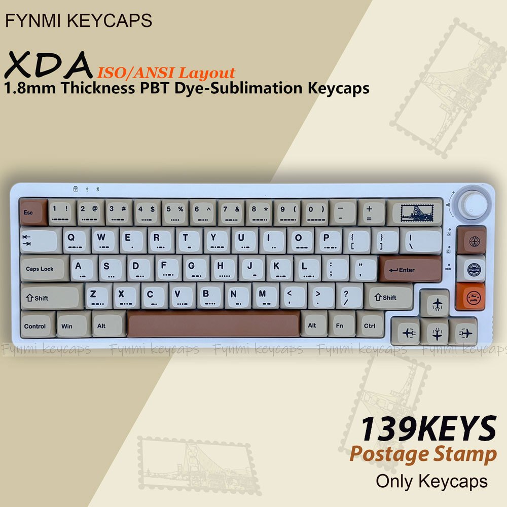 XDA ISO ANSI 139keys Postage Stamp Theme PBT Dye Sublimation Keycaps ...
