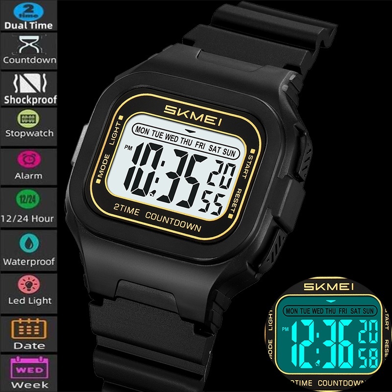 Skmei Male Watch with Date Week Fashion Waterproof LED Chronograph Digital Sports Watches for ...