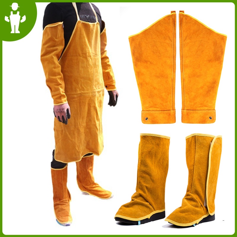 QW Cowhide Electric Welding Protective Clothing Welder Argon Arc Work ...