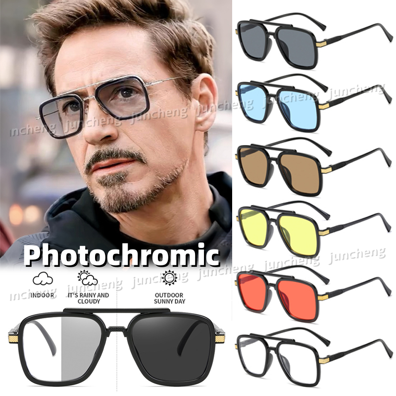 Iron Man Downey With The Big Frame Square Black Polarized Sunglasses ...