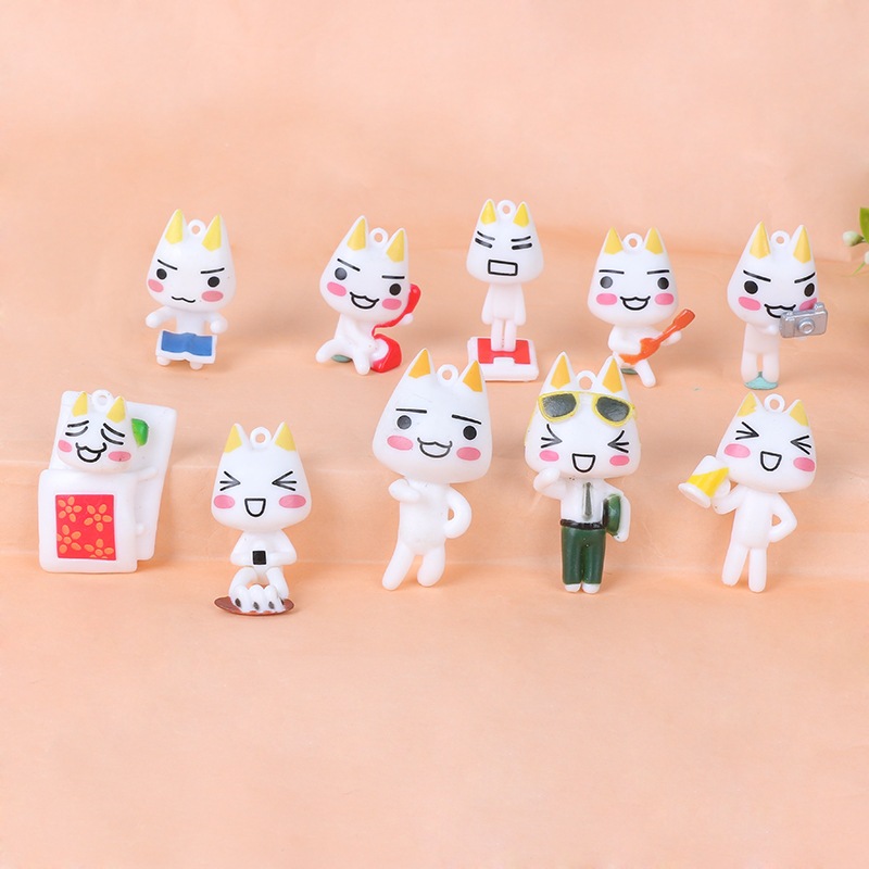 10Pcs/Set Kawaii Toro Inoue The Cat Cute Action Anime Figurines Car ...