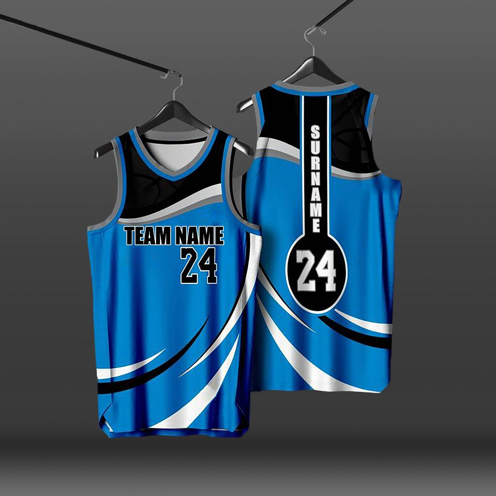 BASKETBALL CONCEPT JERSEY SKYBLUE WHITE BLACK COLORWAY BALL CUSTOMIZE ...
