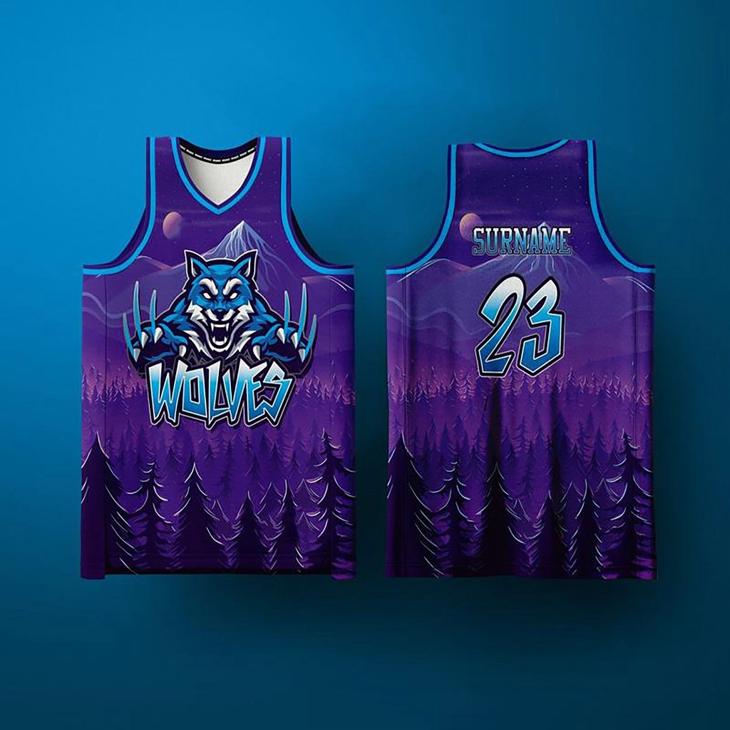 BASKETBALL CONCEPT JERSEY VIOLET WOLVES FULL SUBLIMATION JERSEY ...