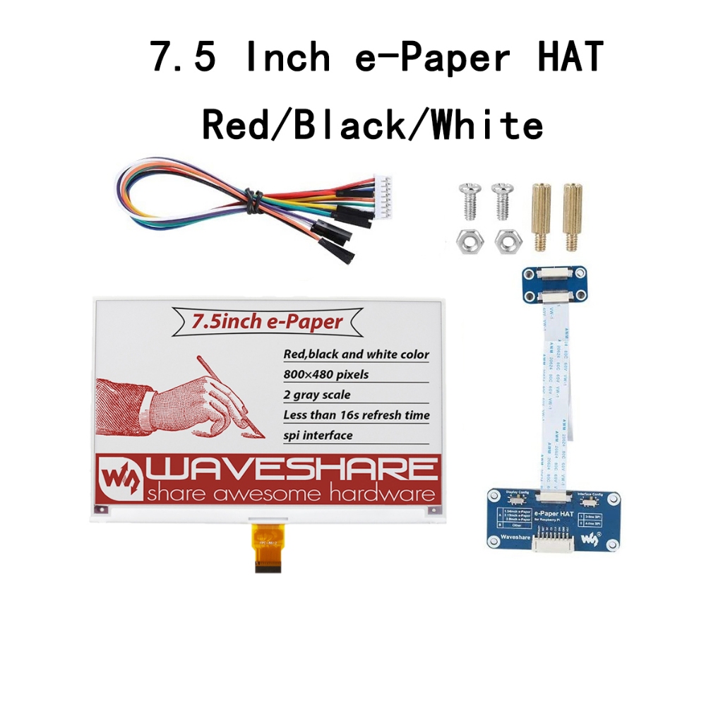 7.5inch 3-Color Epaper E-ink Expansion Board for RPI Raspberry Pi Zero ...