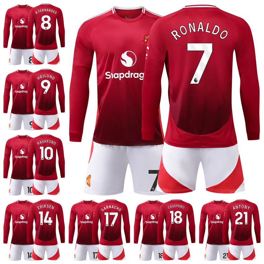 2024-25 Season Manchester United F.C. Home Long Sleeve Football Adult ...