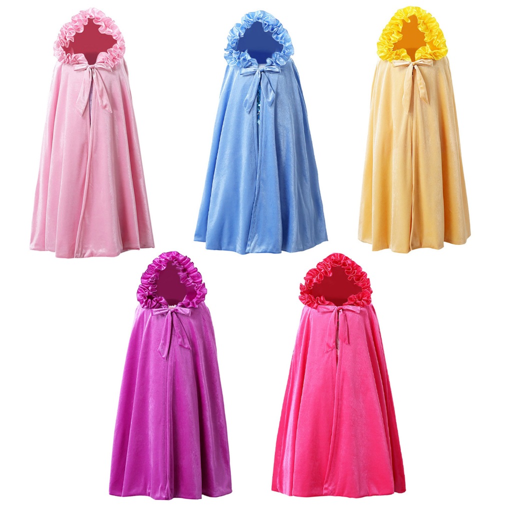 Princess Cape Princess Hooded Long Cape Cloak Costumes for Girl Dress ...
