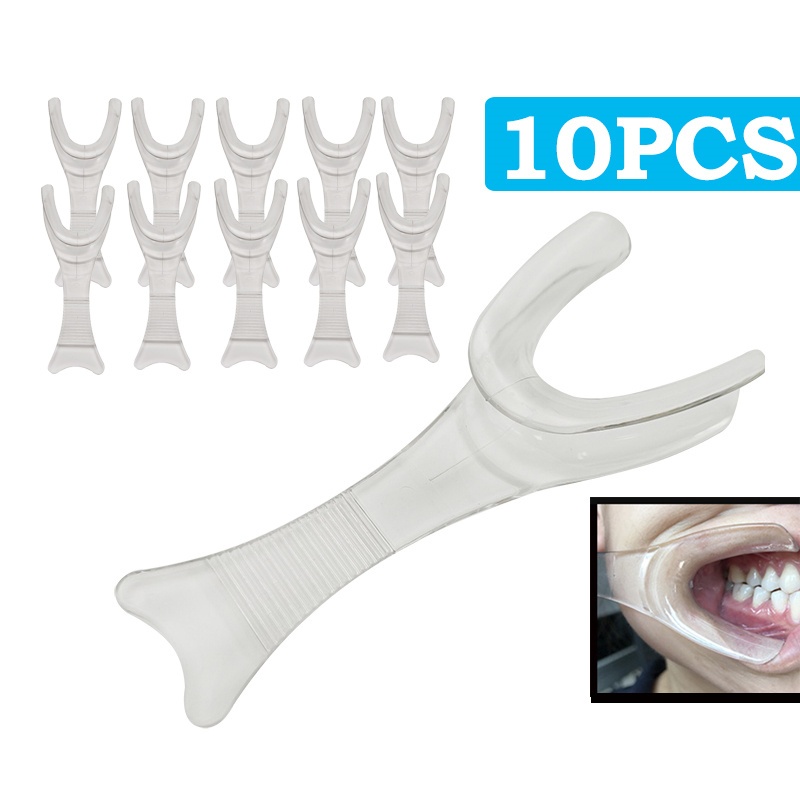 10pcs/Dental T-Shape Lip Cheek Retractor Transparent Mouth Opener ...