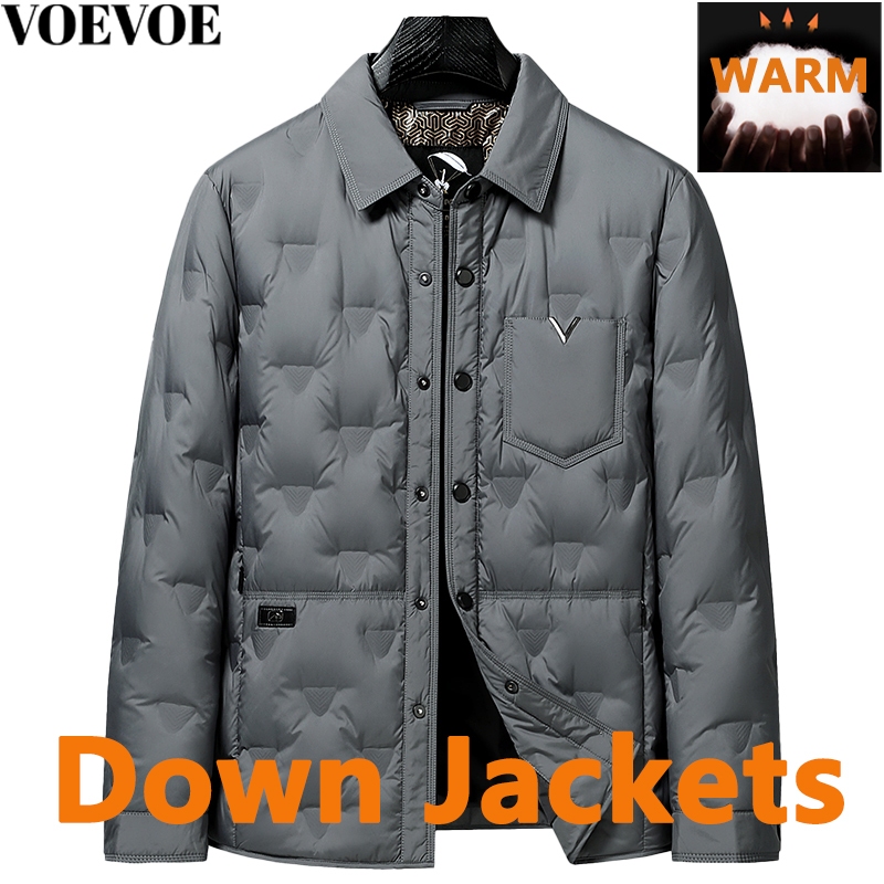 VOEVOE Men's Down Jacket, Trend Casual Ligtweight Warm Jacket | Shopee ...