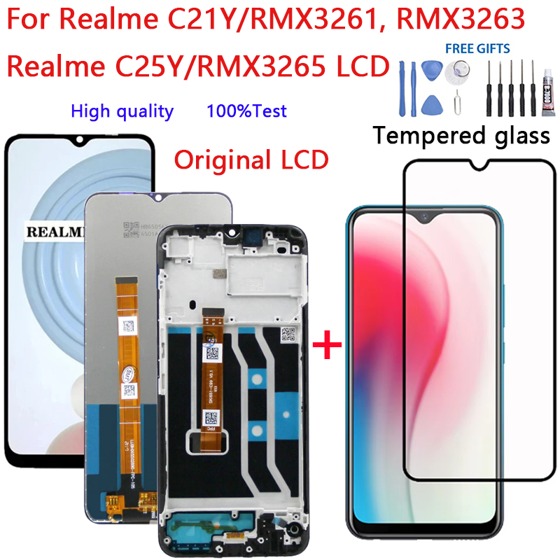 High quality Original and genuine LCD For Realme C21Y/RMX3261, RMX3263 Realme C25Y/RMX3265 ...