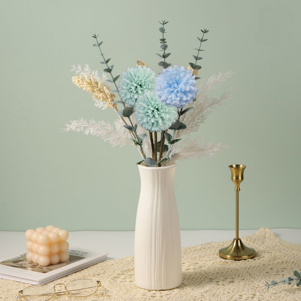 Artificial Flowers Bouquet (No Vase) Chrysanthemum Silk Decor ...