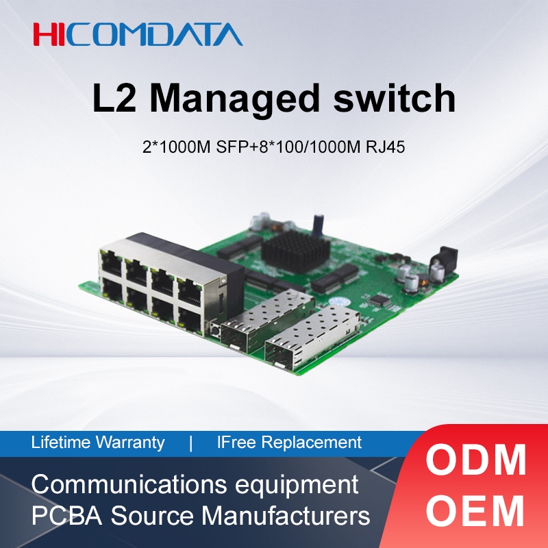 HICOMDATA L2 Layer Managed Ethernet Switch Gigabit 10 Ports 2 SFP 8 ...