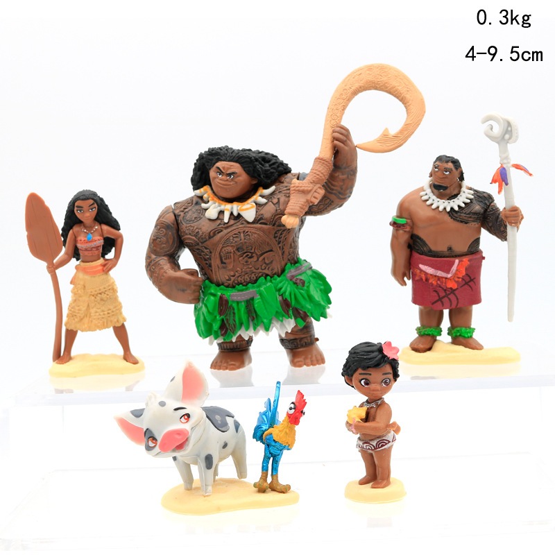 6Pcs/Set Moana 2 Action Figure Toy Model Doll Princess Moana Maui Hei ...