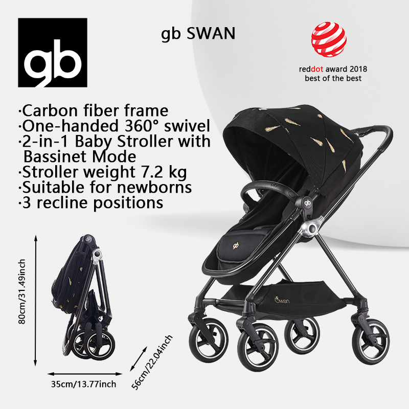 gb High landscape carbon fiber baby stroller for safe two-way walking ...