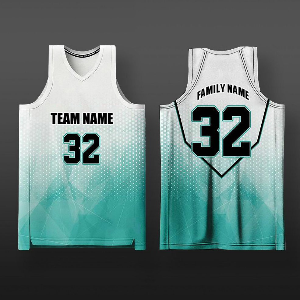 BASKETBALL CONCEPT JERSEY TEAL GREEN WHITE DOT DOT COLORWAY BALL ...
