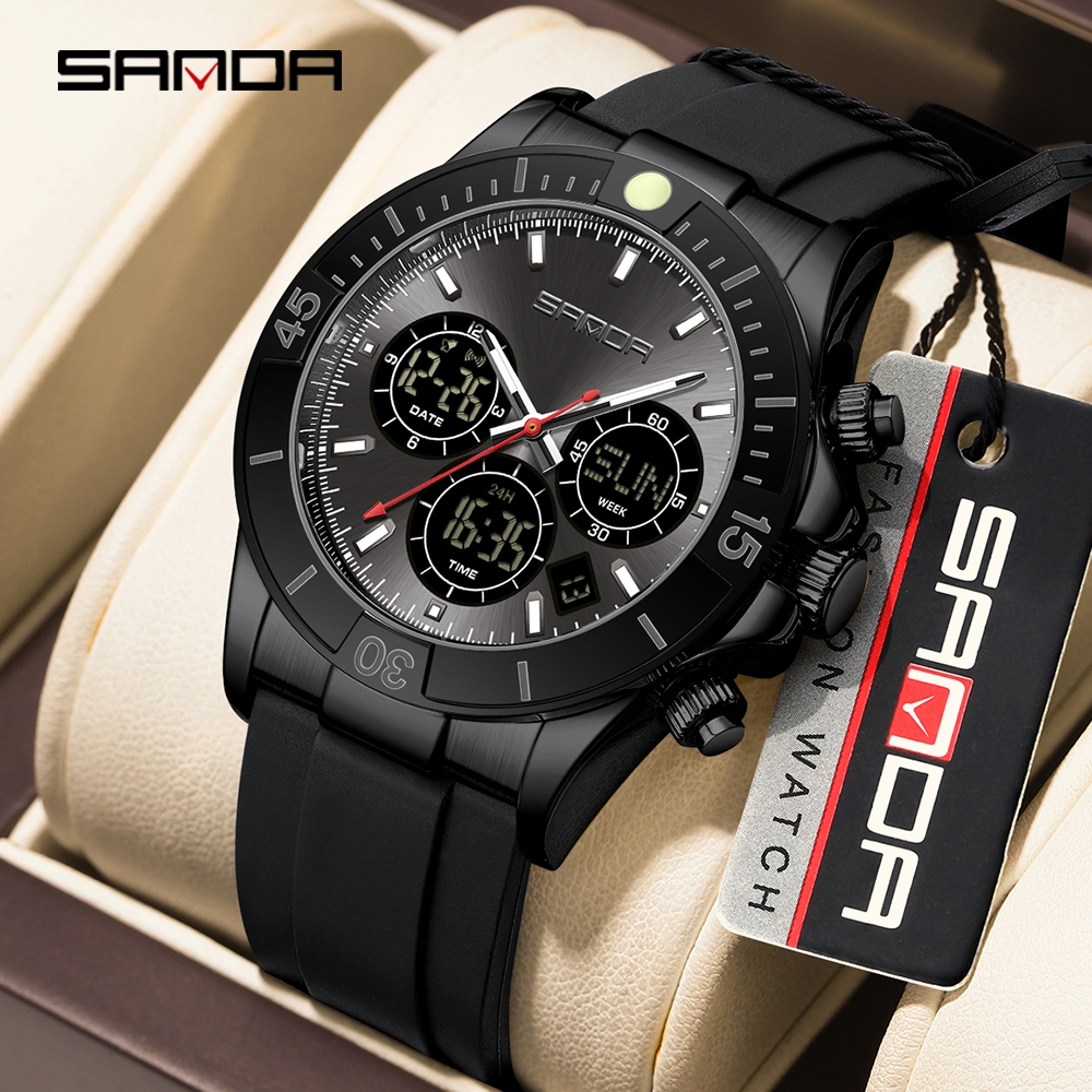 SANDA Luxury Men's Quartz Electronic Watch Sports Multi functional ...