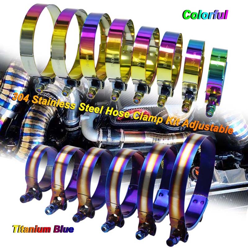 【ITSOK】Stainless Steel Hose Clamp Kit 45mm to 98mm Universal T-Bolt ...
