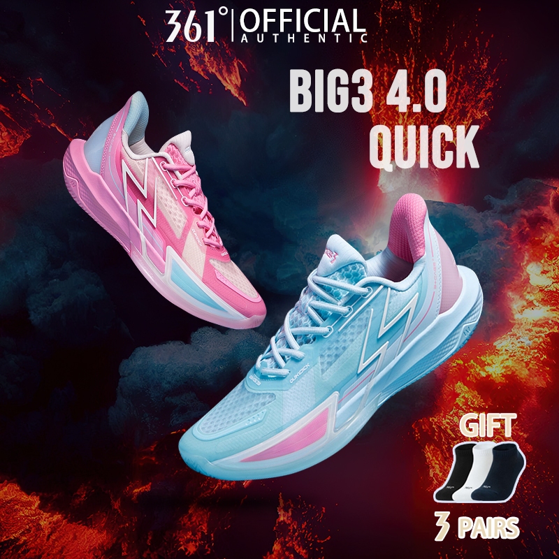 361 Degrees Big3 4.0 Quick Men Basketball Shoes Wear-Resistant Low-Cut Sneakers Male COD ...