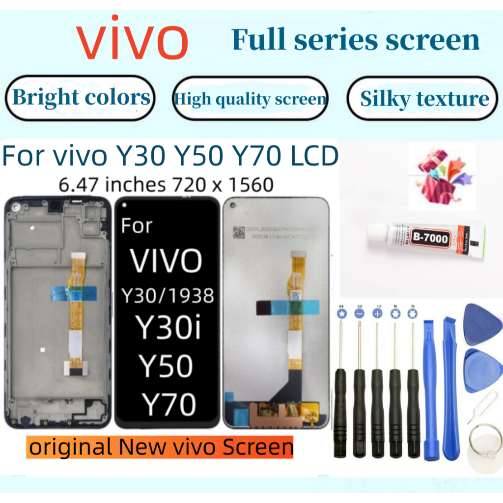original New Vivo Y30 Y30i LCD for VIVO Y50 Y70 螢幕總成 vivo 1938 觸摸顯示器 ...