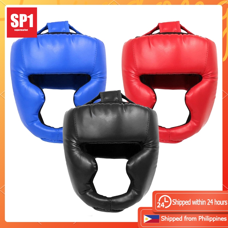 PU Leather Head Guard Boxing Headgear MMA Face Protector Helmet For ...