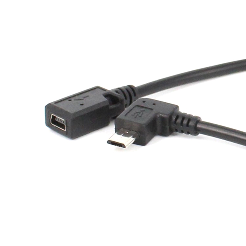 90° Degree Angle USB 5P Micro B MALE to 5P MINI USB female Left Right ...