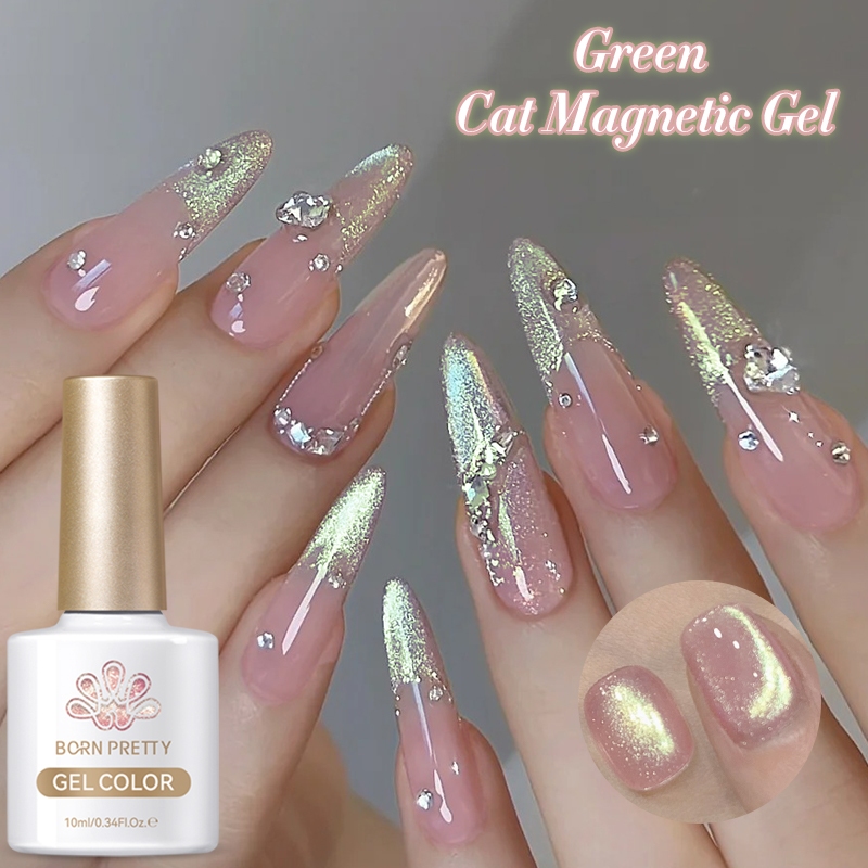 BORN PRETTY Magic Cat Magnetic Gel Polish Semi-Transparent Sparking ...