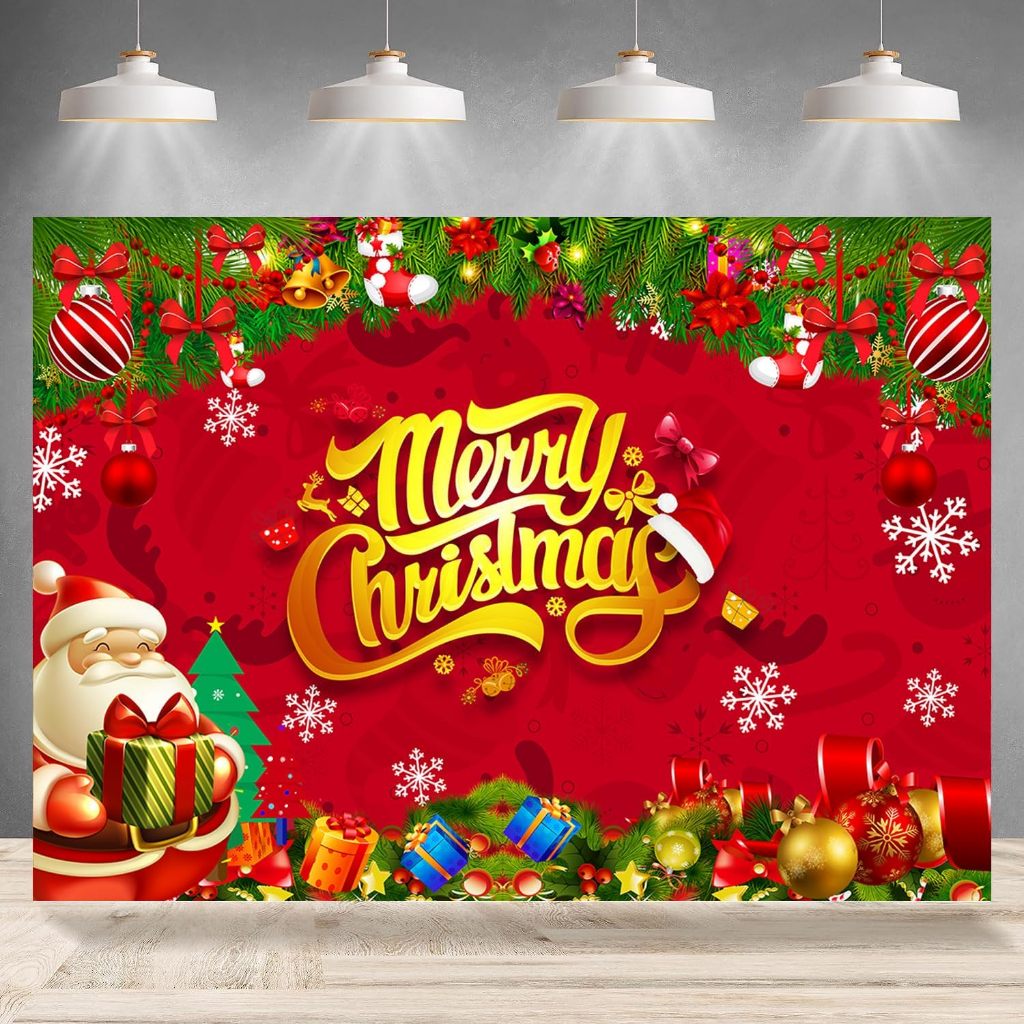 Merry Christmas Photography Backdrops 7x5ft Santa Claus Reindeer Party ...