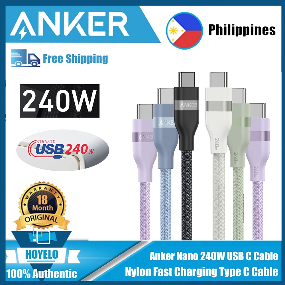 Anker Nano 240W USB C Cable PD 240W Nylon Fast Charging Type C Cable ...