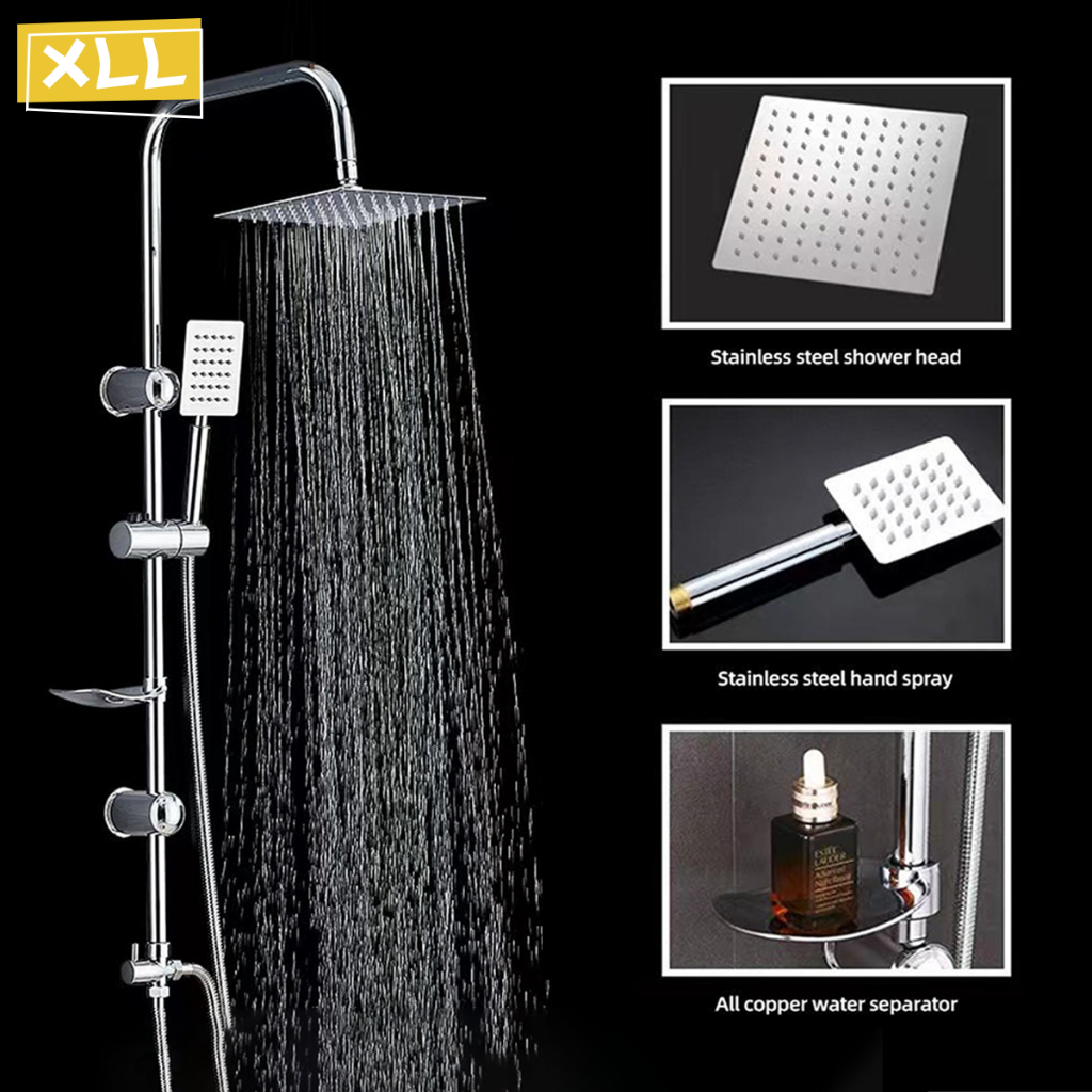 Stainless steel Rain Shower Head 8 inch Ultra Thin Top Overheaded ...