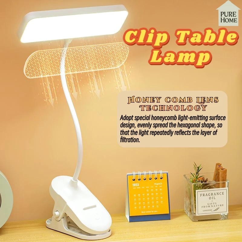 Flexible Gooseneck Brightness Folding Clip Lamp LED Reading Light with ...