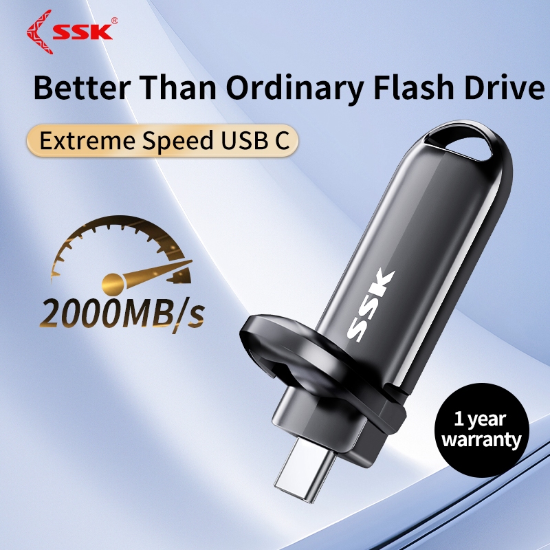 SSK 2000MB/s SD320 Ultra Fast SSD Flash Drive 1TB OTG Type C USB3.2 ...