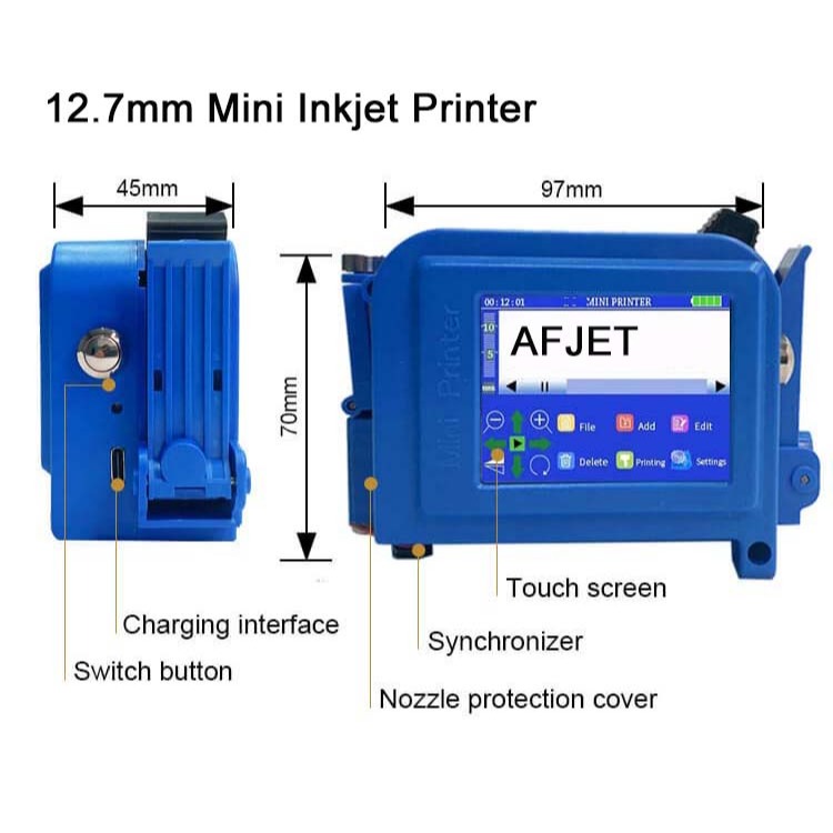 Small portable inkjet printer Mini hand-held inkjet printer Production ...